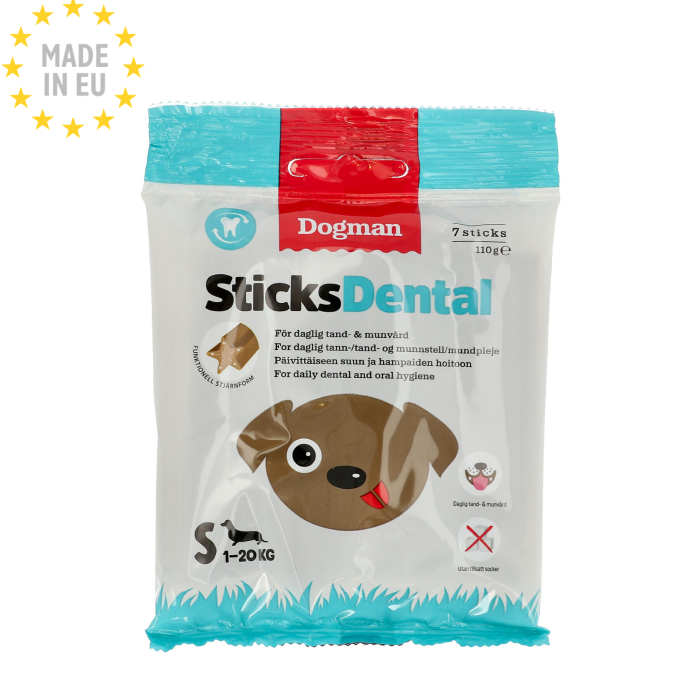 Dogman Dental Sticks Small Ugepakke, S - 7 stk, 110g EU til billig pris